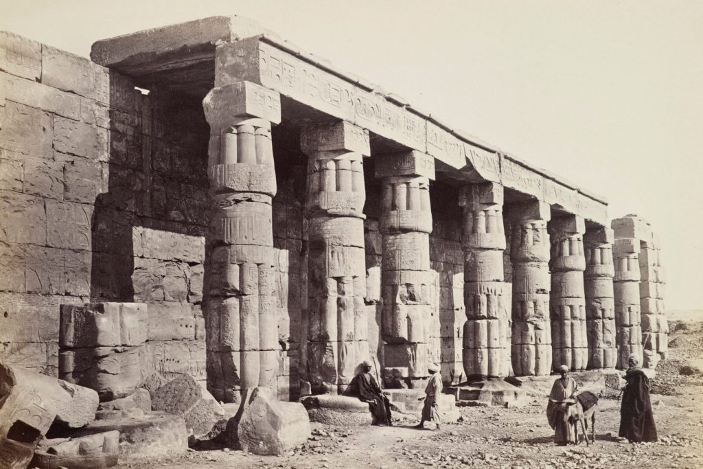 Carnac - Exterior of the Great Hall 1857 - Explore Luxor