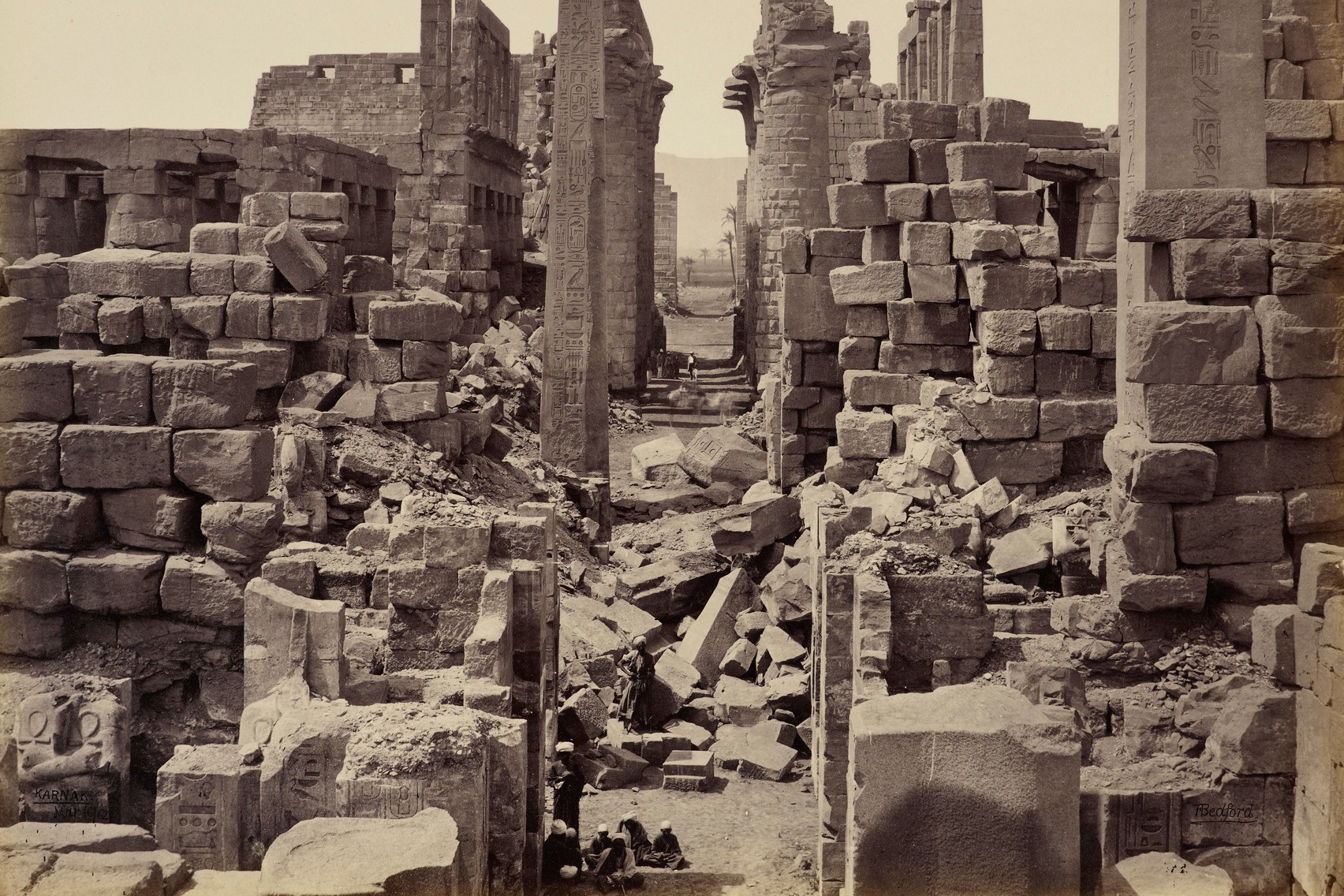 Carnac - Exterior of the Great Hall 1857 - Explore Luxor
