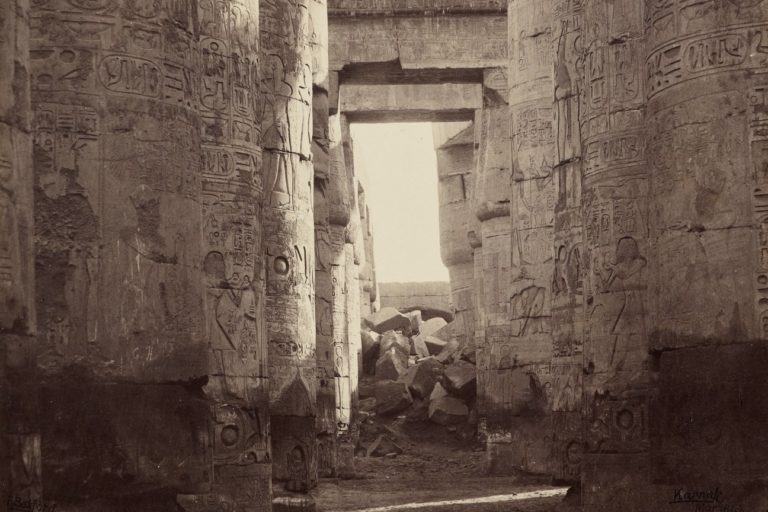 Carnac - Exterior of the Great Hall 1857 - Explore Luxor