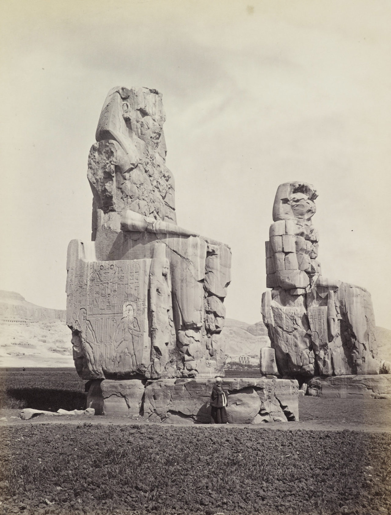 Statues of Memnon, Upright View – 1857 Photograph - Explore Luxor