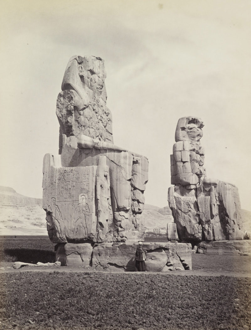 Statues of Memnon, Upright View – 1857 Photograph - Explore Luxor
