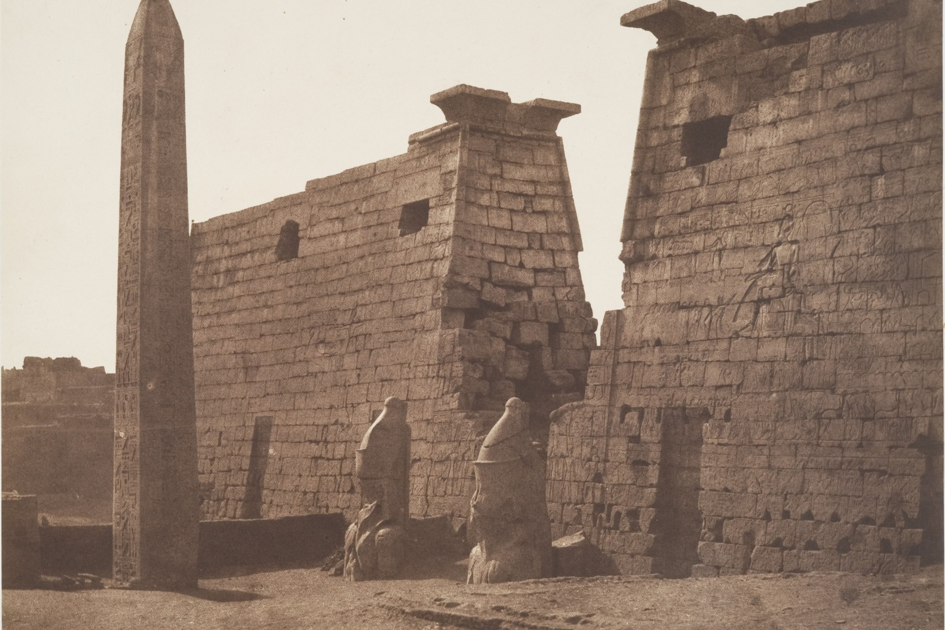 Luxor (Thebes), Earlier Construction - Colossal Pylon and Obelisk ...